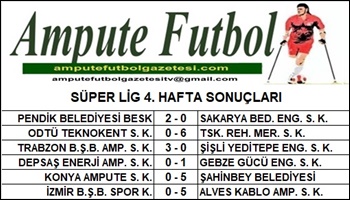 2024-2025 SEZONU SÜPER LİG 4. HAFTA SONUÇLARI » Ampute Futbol Gazetesi